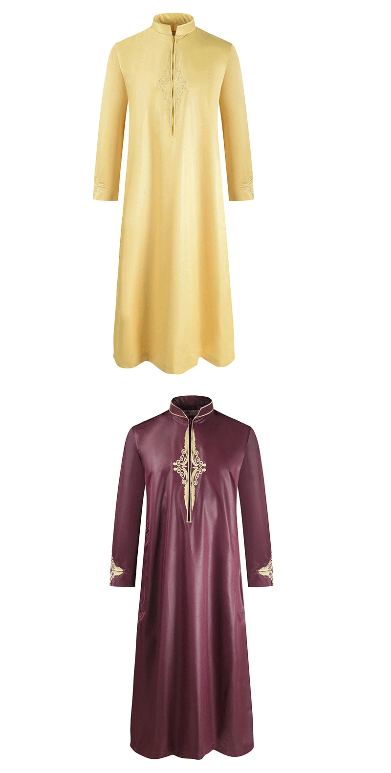 Hot Sale Traditional Islamic Clothing Long Sleeve Muslim Thobe Saudi ...