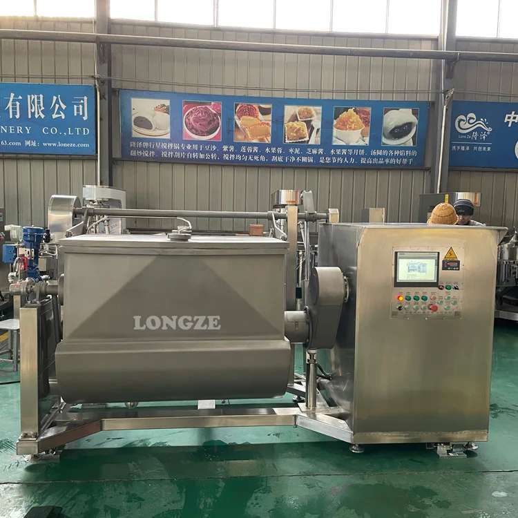 Steam Heating Horizontal Tilting Cooking Mixer / Vacuum Frying Cooker ...