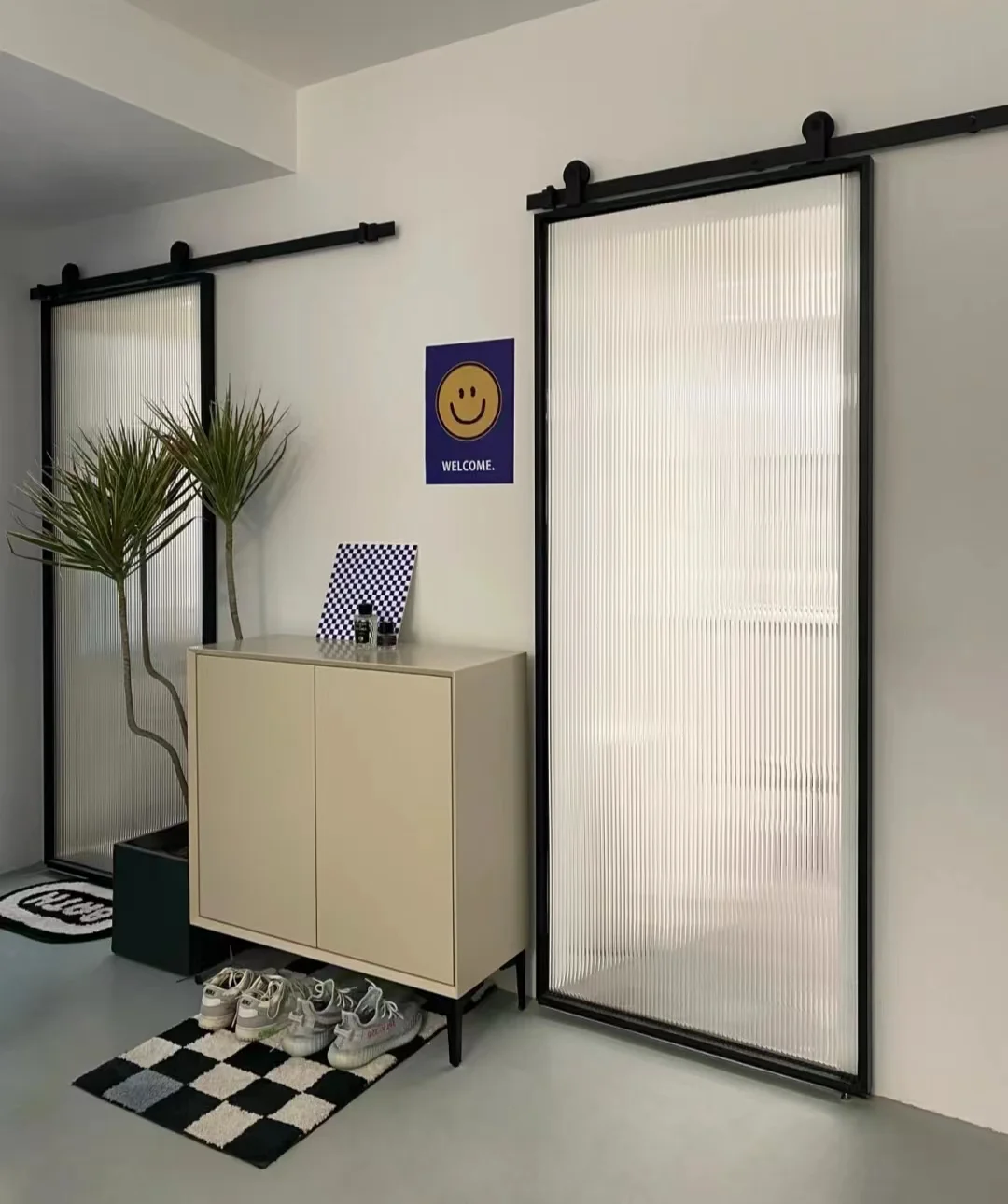 Single Track Kitchen Aluminum Barn Door French Style Sliding Barn Door ...