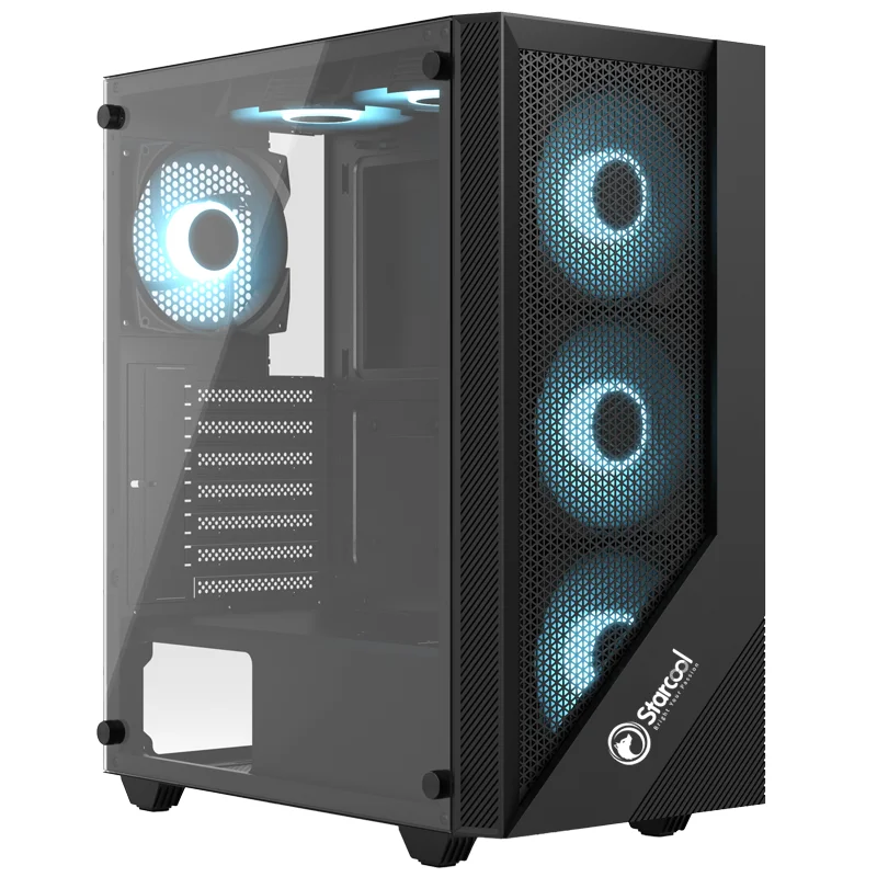 Pc Custom Case Mid Tower Tempered Glass Gaming Computer Case M-atx Pc ...