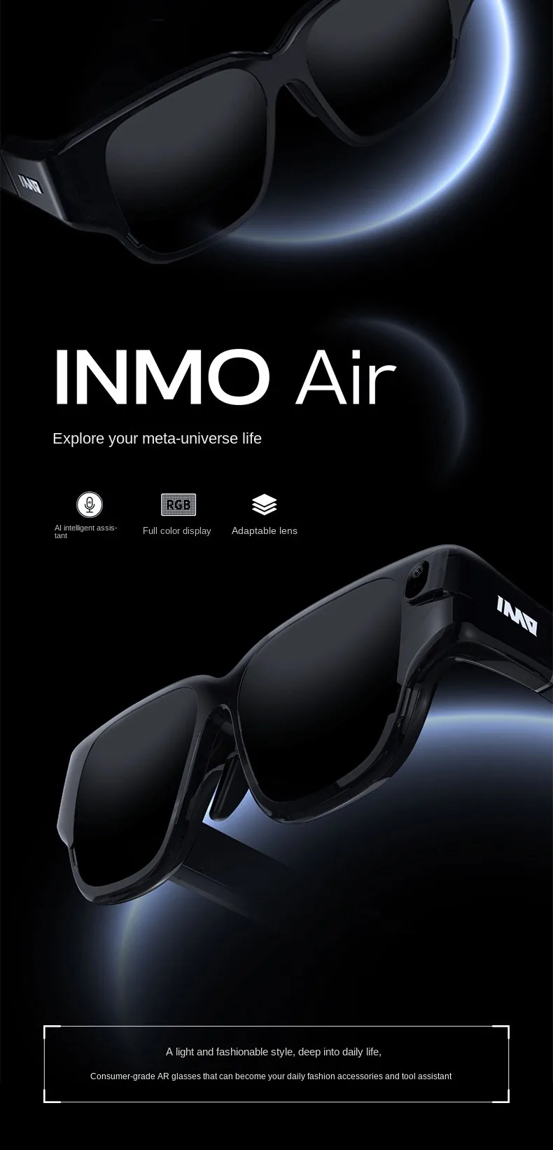 Inmo Air1 Ar Glasses 2g+32g Customization 3d Smart Cinema Steam Vr Game ...