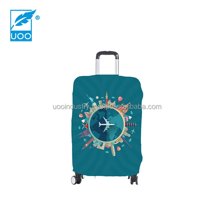 UOO Neoprene World Map Patterns Protective Luggage Cover Elastic ...