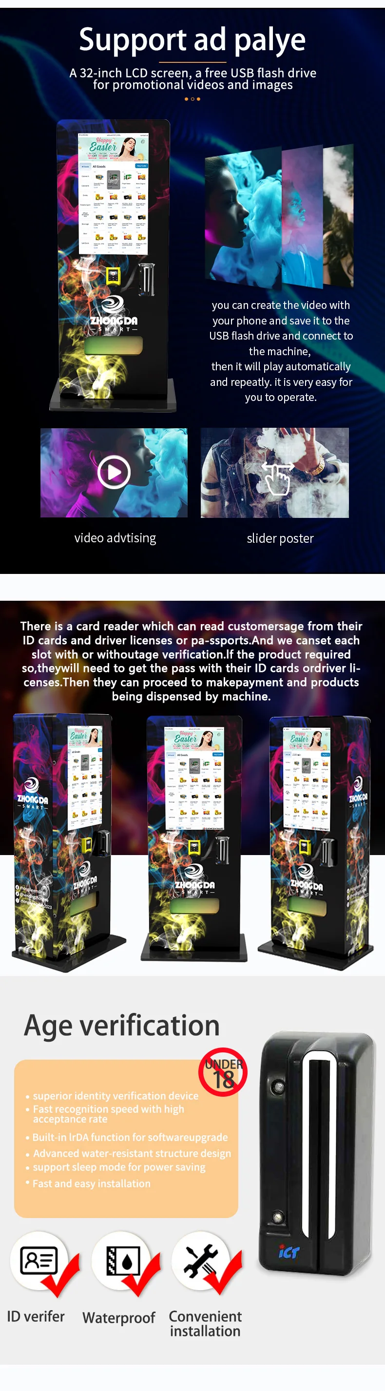 Mini ID Card Reader Vending Machine for UK Small Businesses