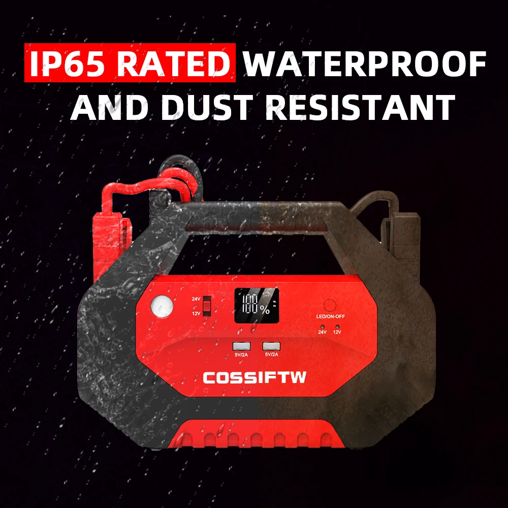 3000A 24V Multipurpose 36800mAh Heavy Truck Jump Starter with LED ...