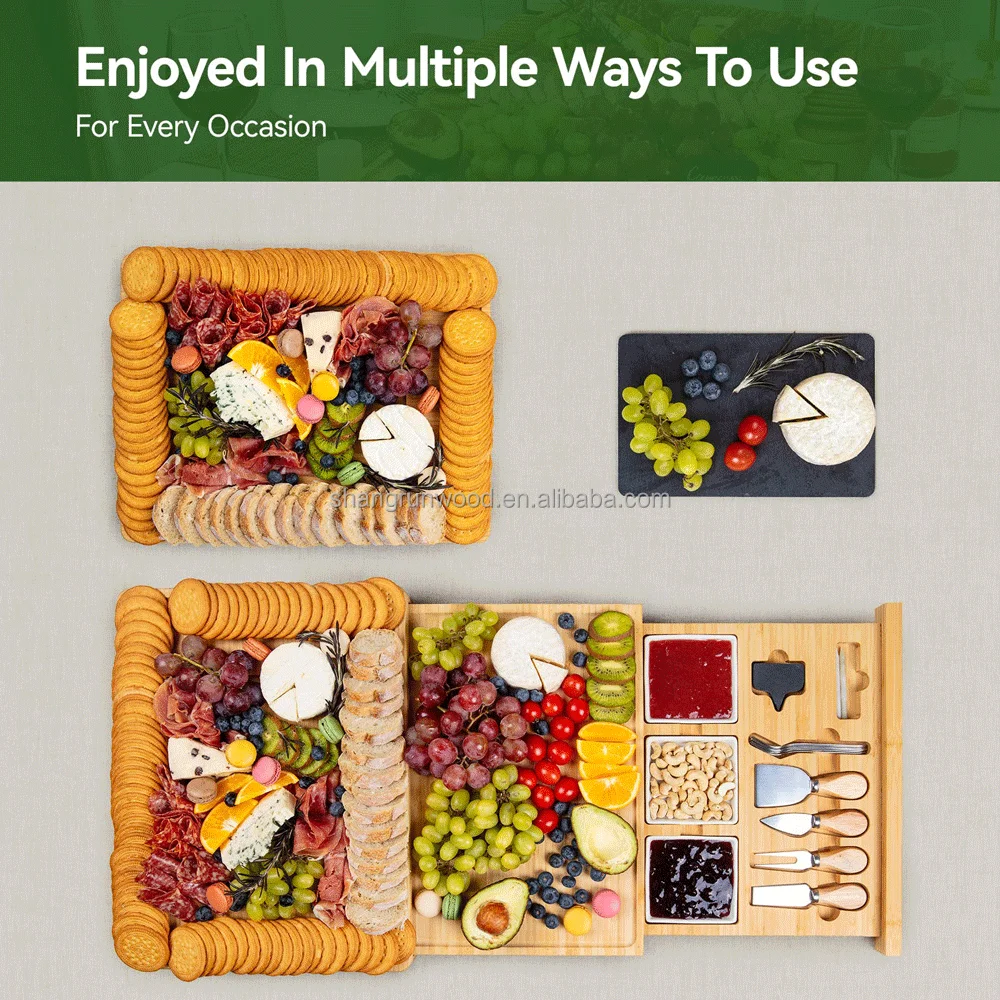 Extra Large Charcuterie Board Set Cheese Platter Tray Wine Cutting ...