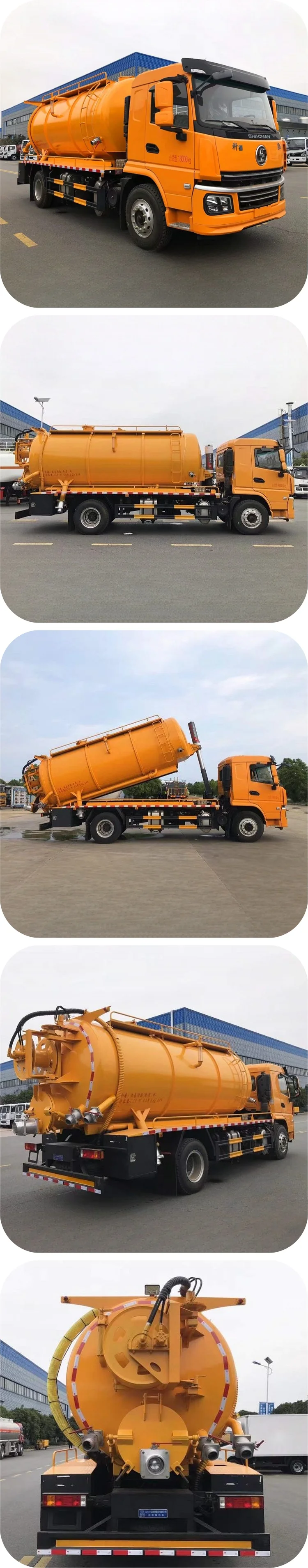 SHACMAN Self-loading Washing and Vacuum Sewage Truck, 16 m³ Wastewater ...