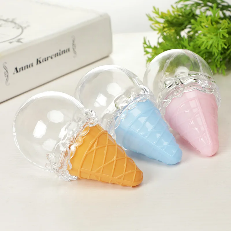 Clear Plastic Ice Cream Candy Slime Container for Gift Kids Transparent ...