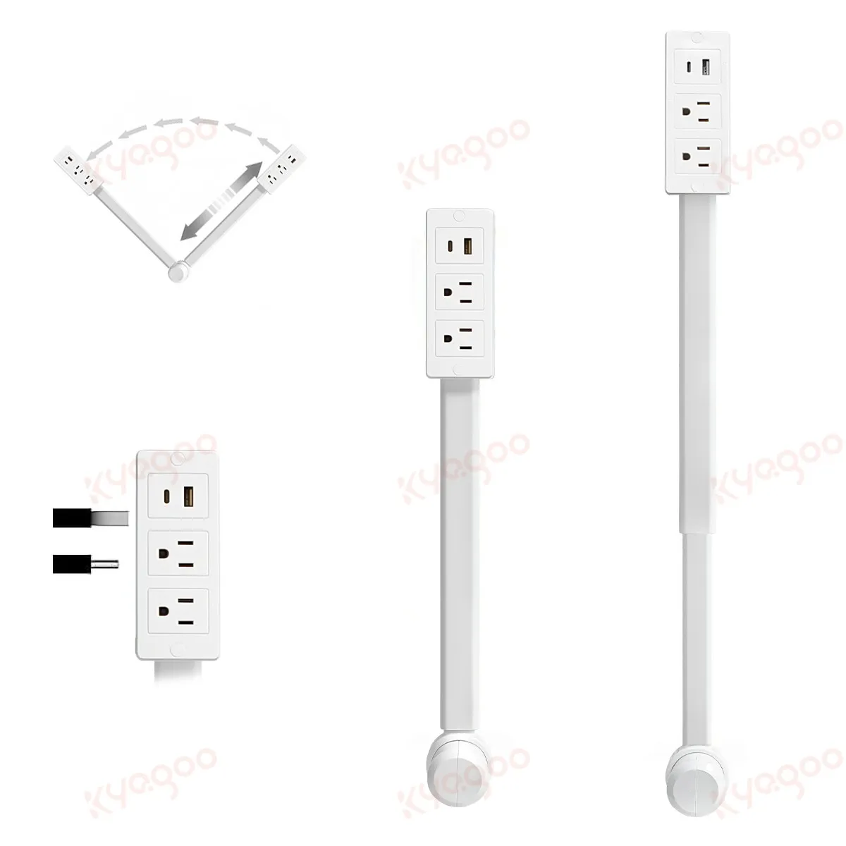 Rotation Outlet: Extendable Electrical Outlet Expander With Multiple ...