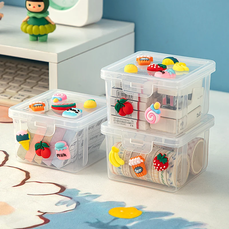 Transparent Rectangular Student Stationery Storage Box Dustproof Pencil ...