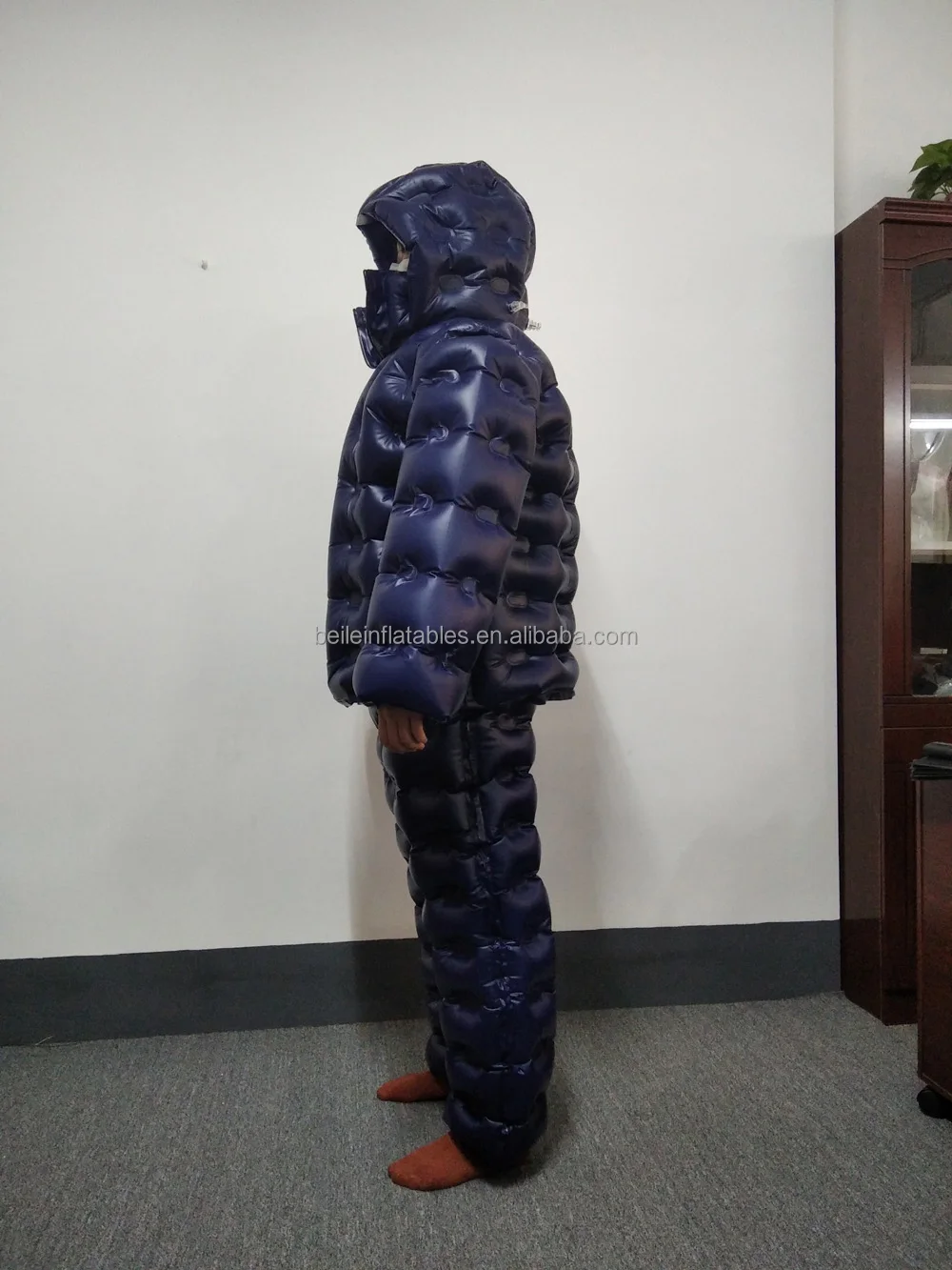 Beile Customized Blue Pvc Inflatable Down Jacket Suit For Sale - Buy ...