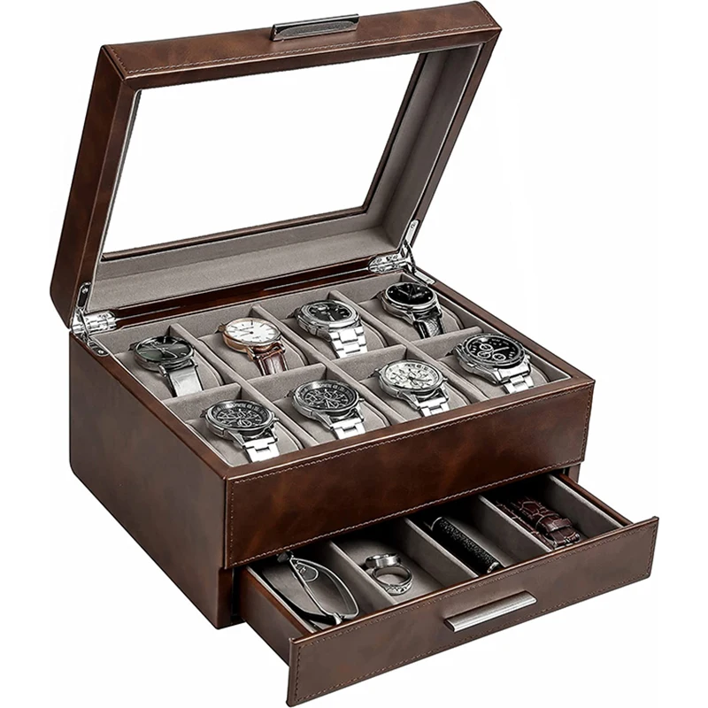 Hot Sale Luxury Handmade 8 Slots Watch Box Gift Organizer Drawer Watch ...