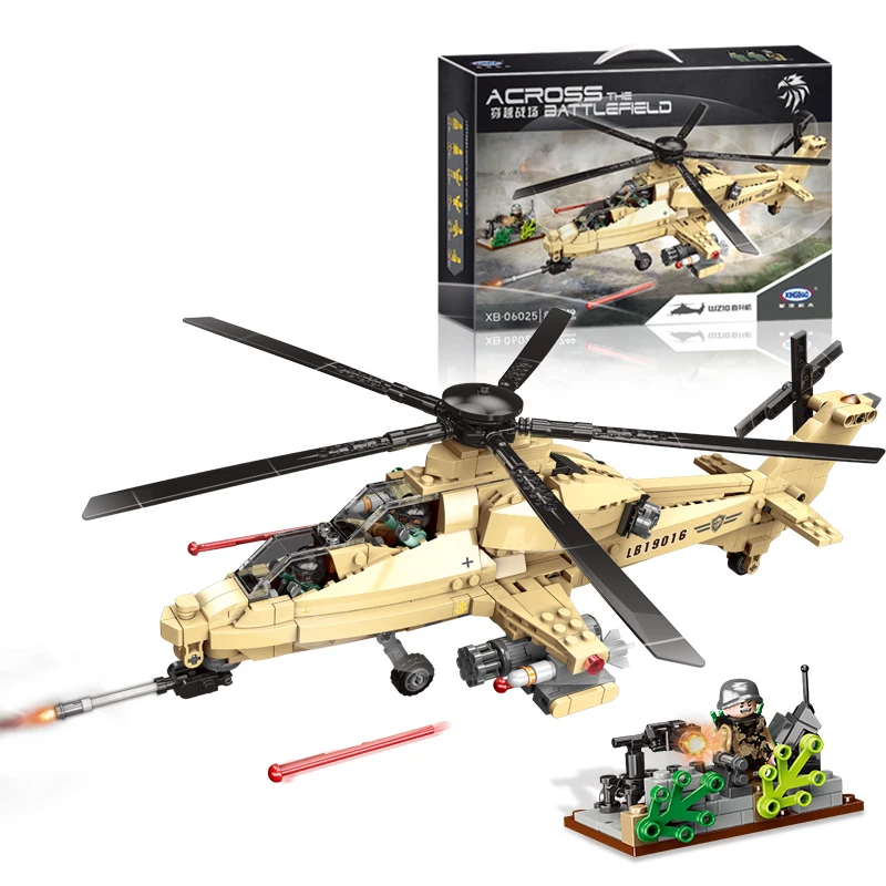 Xb-06025 Diy Interlocking Plastic Helicopter Toy Block Set From Xingbao ...