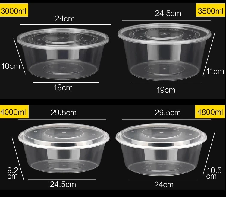 Clear Round Microwavable Plastic Food Containers