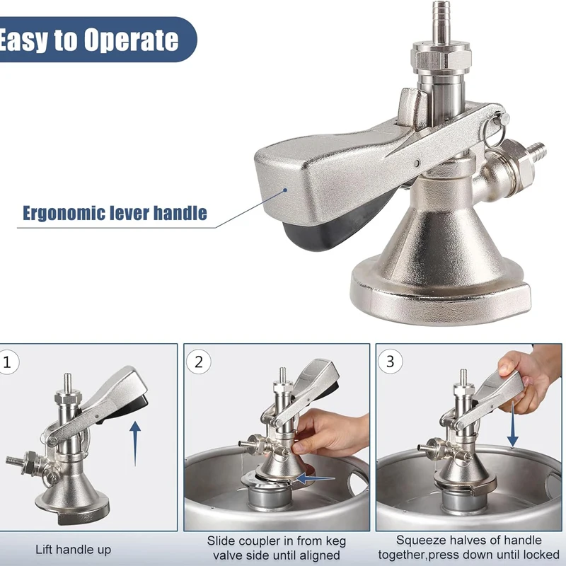 Stainless Steel Probe Beer Keg Tap for German a System Keg Coupler with ...