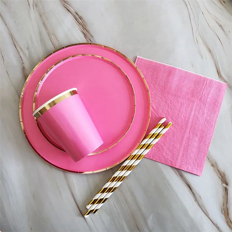 Hot Sale Disposable Dinnerware Set Birthday Wedding Party Paper Cake ...