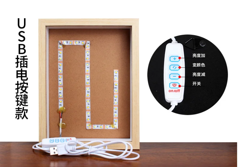 Rgb Control Led Strips Shadow Light Box 3-color Nightlight Art Painting ...