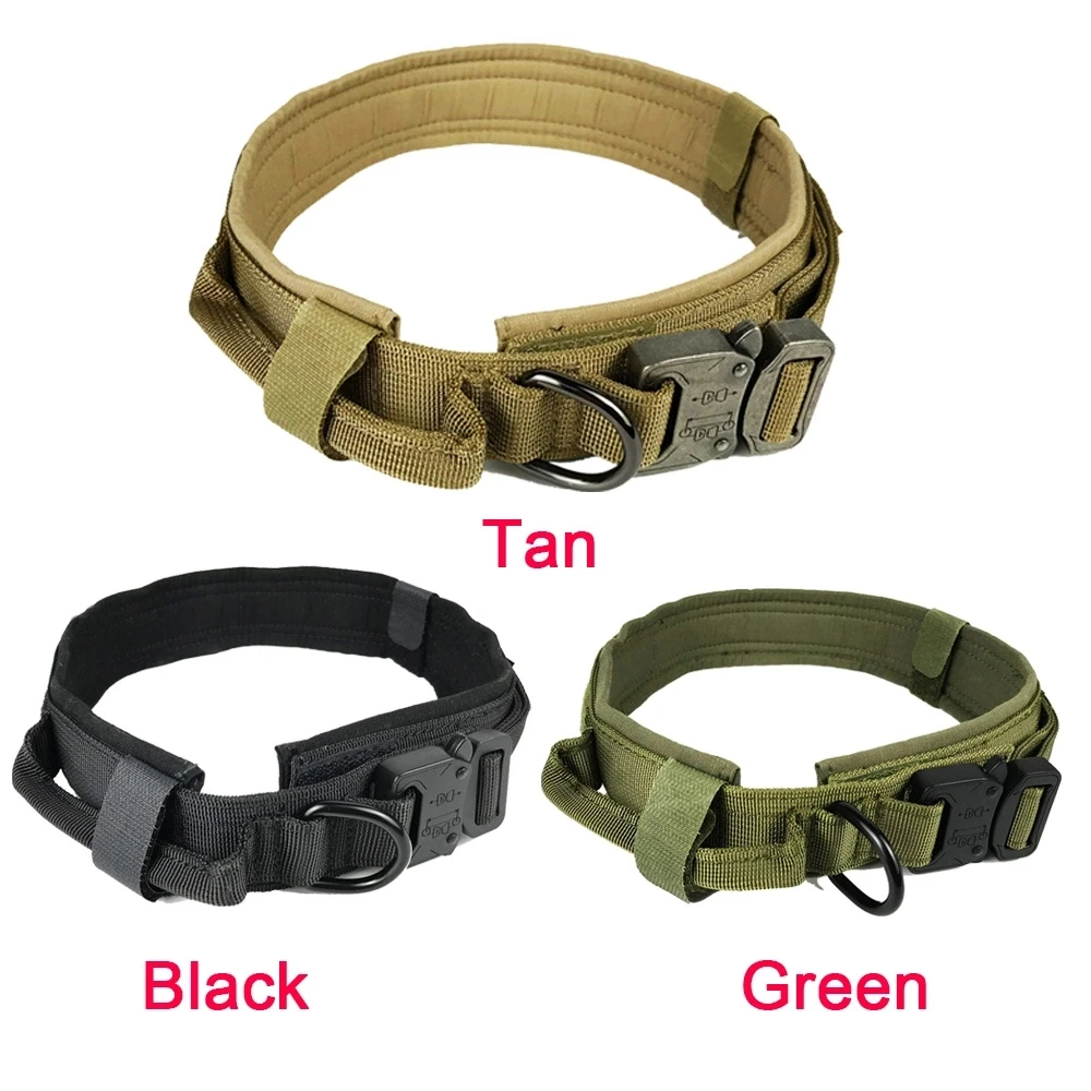 Metal Buckle Tactical Dog Collar Heavy Duty Adjustable Collars For ...