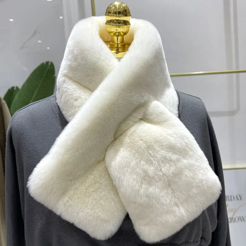 Rex Rabbit Fur Scarf Double-sided Warm Winter Velvet Elegant Adult ...