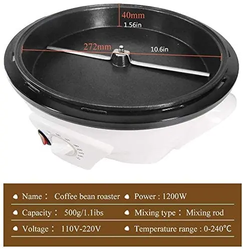 800W US Plug 110V Coffee Roaster - Mini, Efficient, and Durable