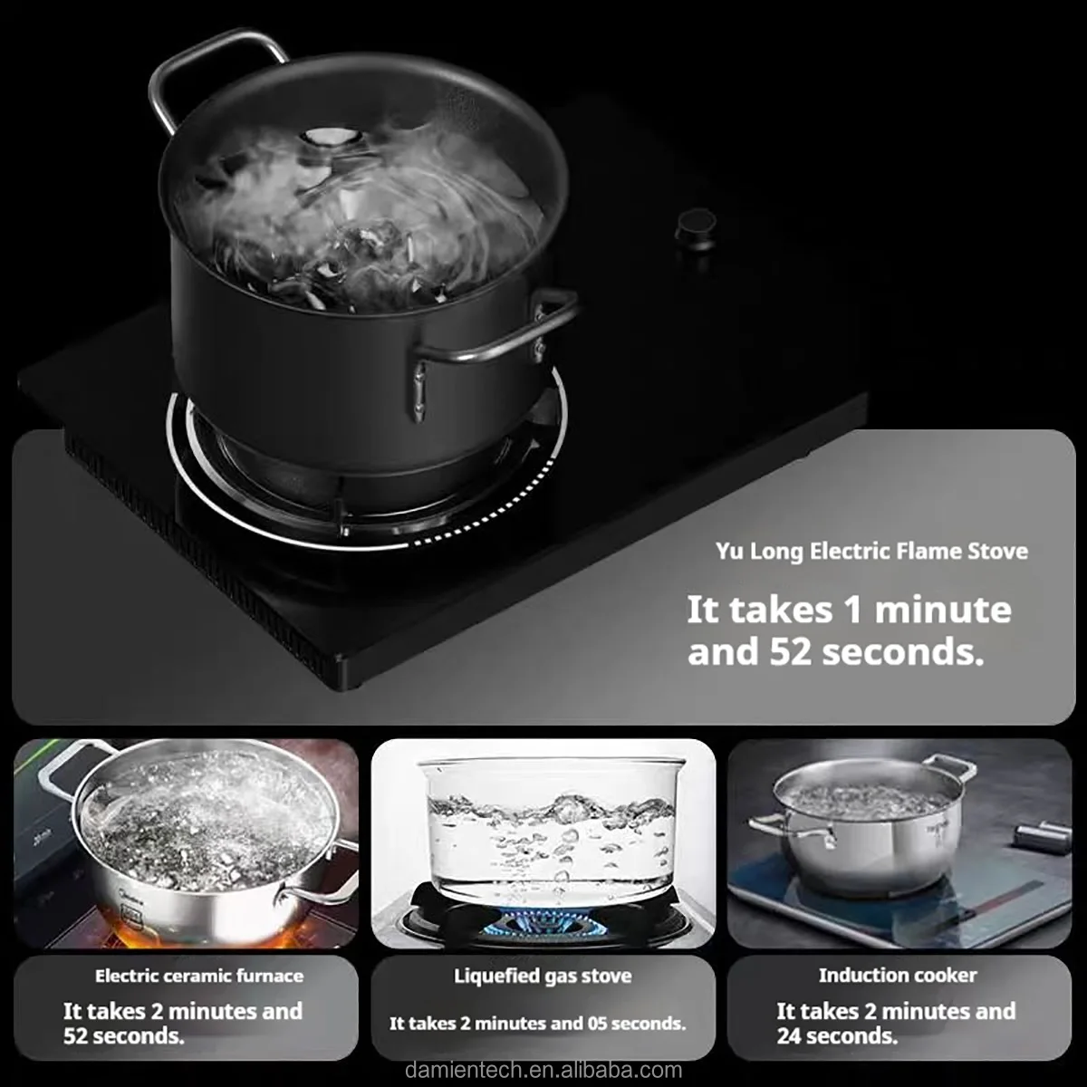 2025 New Technology 1 Burner Electric Flame Stove Without Gas Pure ...