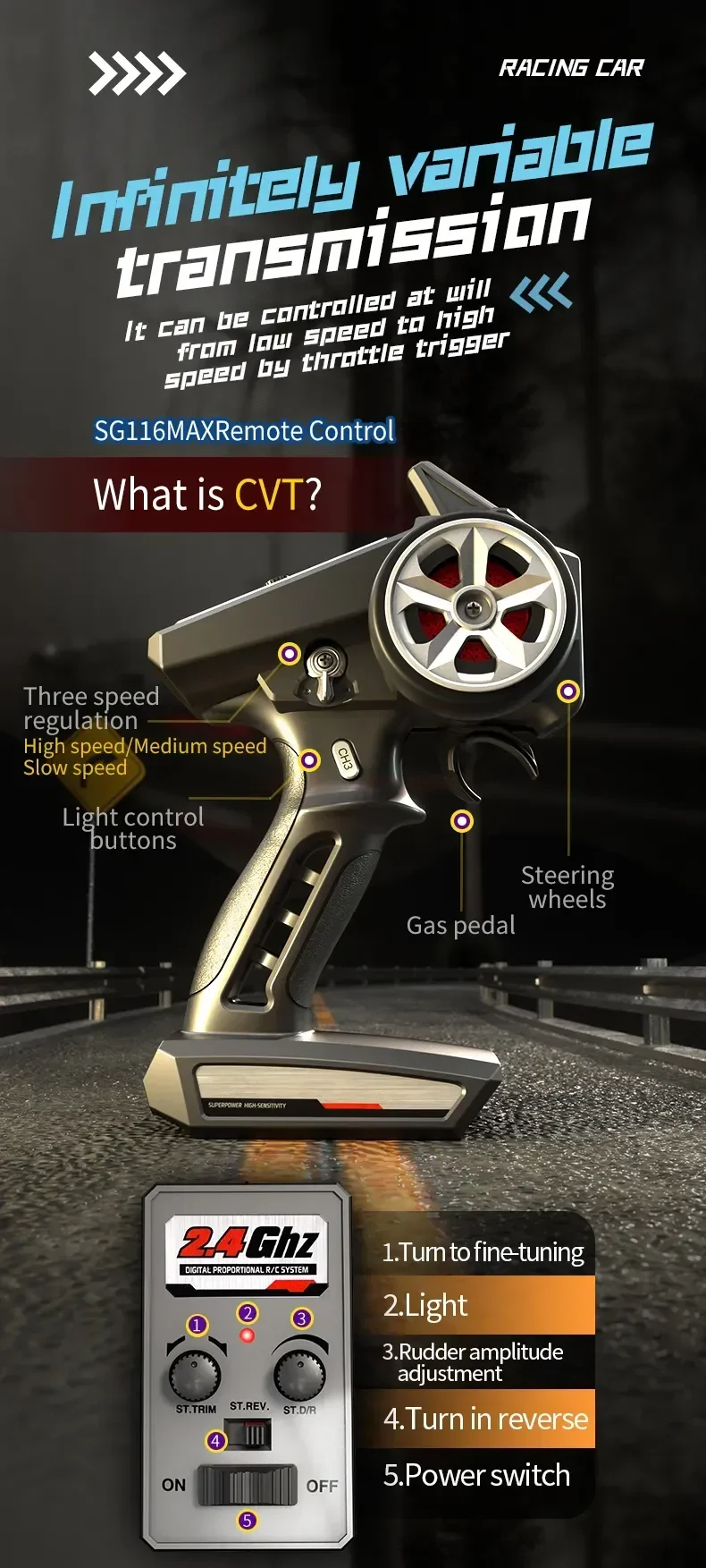 ZLL SG116 MAX RC Car - High Speed 2.4G Brushless Racing