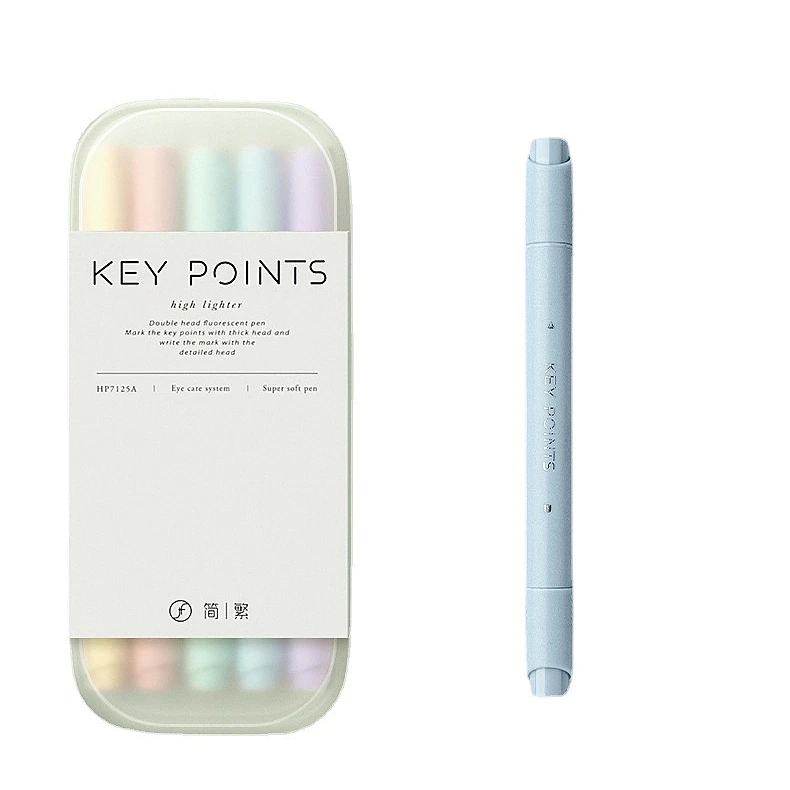 Morandi Light Colored Dual Tip Highlighters With Container Multiple ...