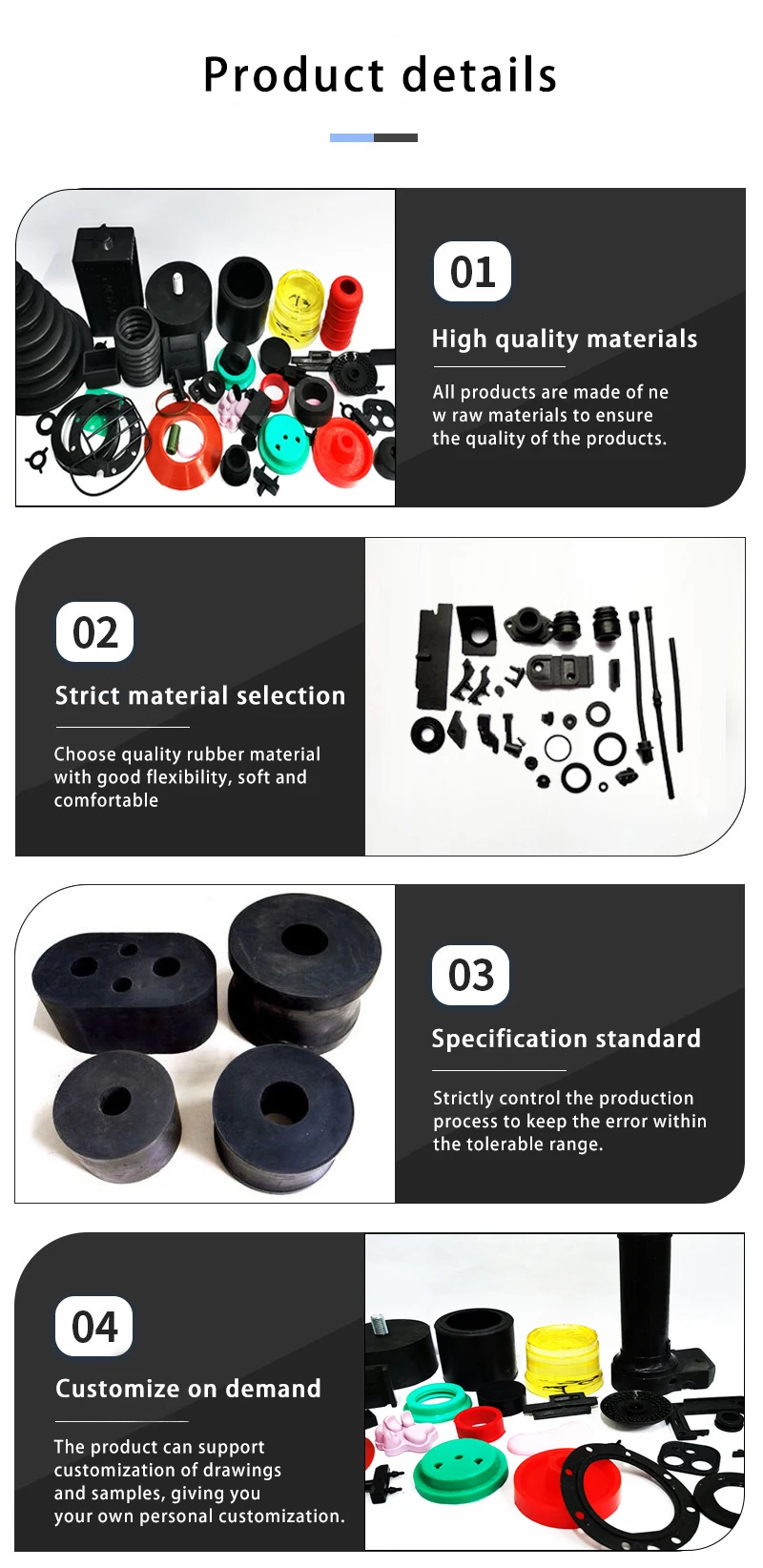 Customized Any Shape Silicone Rubber Part Epdm Nbr Goods Nbr Fkm Part ...