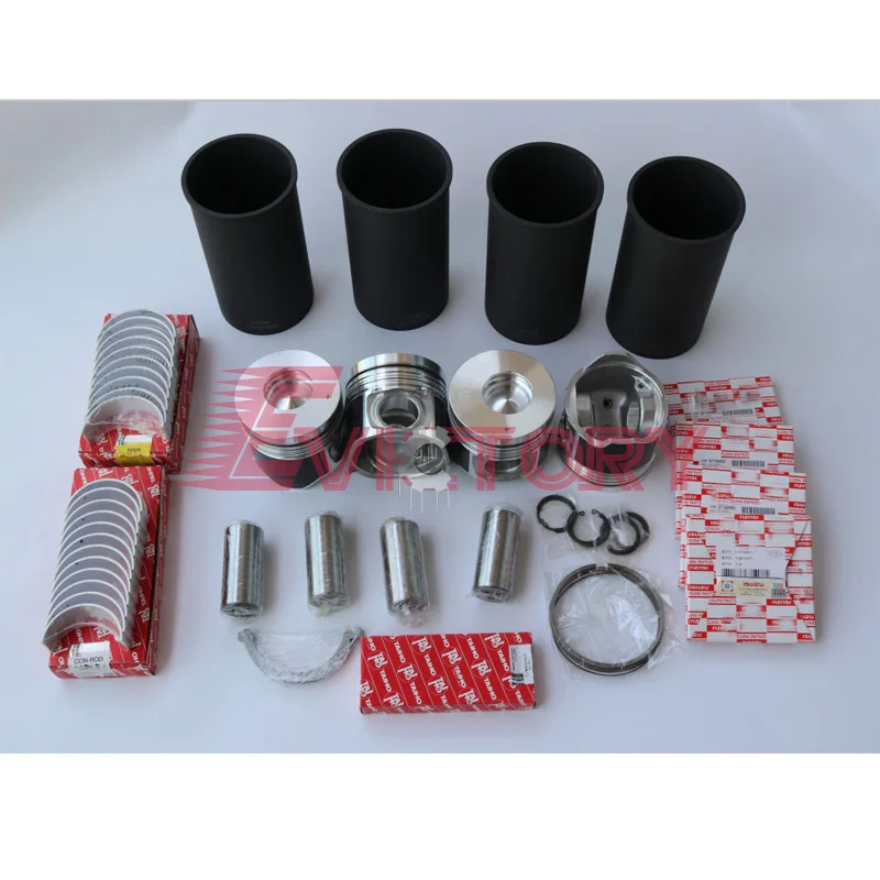 For Isuzu 4he1-t Rebuild Overhaul Kit Piston Liner Cylinder Head Gasket ...