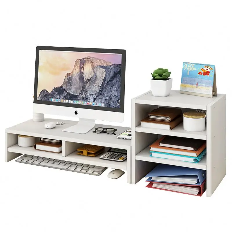 3-tier Free Standing Bamboo Stainless Steel Desktop Shelf Organizer For ...