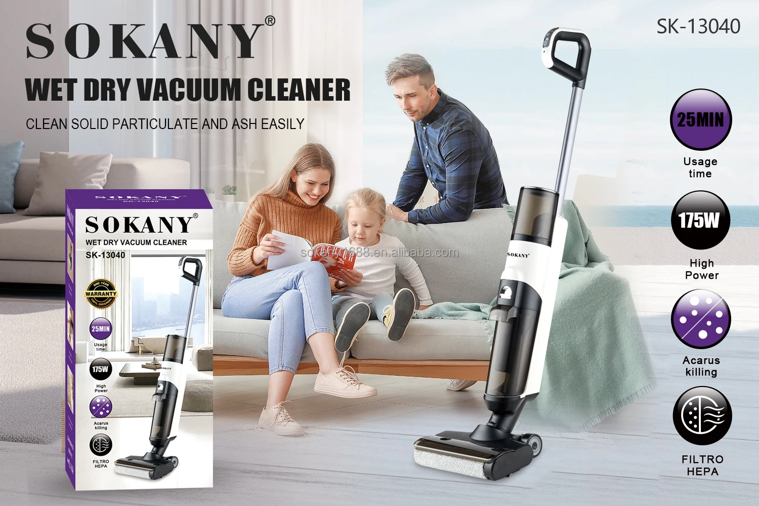 Wet & Dry Vacuum Cleaner with Self-Cleaning Function - 4 in 1