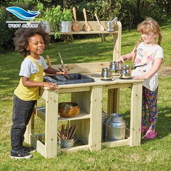 Outdoor Solid Wood Kitchen Sink Children's Toy Role Play Sand And Water ...