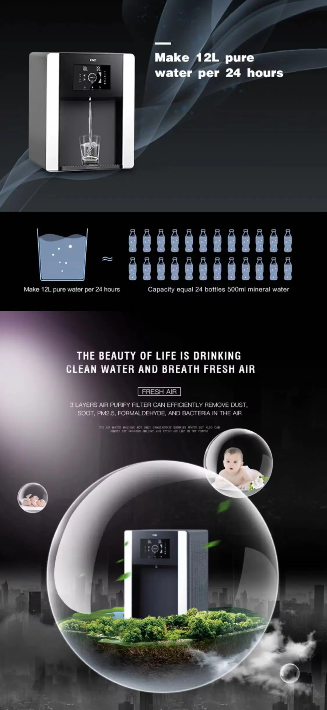 Air Water Generator Atmospheric Water Generator 10l/d Funengda Water ...