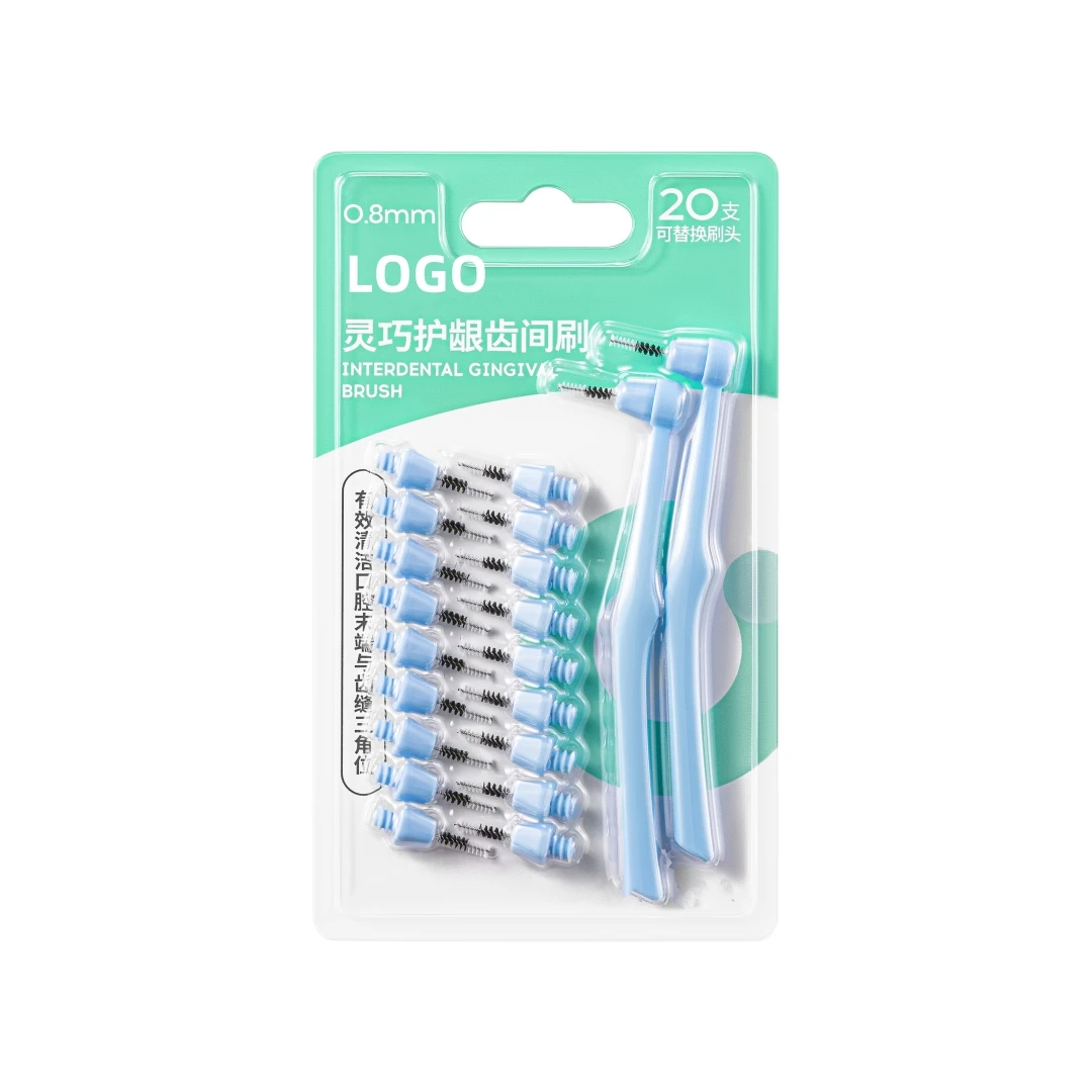 20Pcs Interdental Brushes L Shape Angle Head Stainless Steel Floss ...