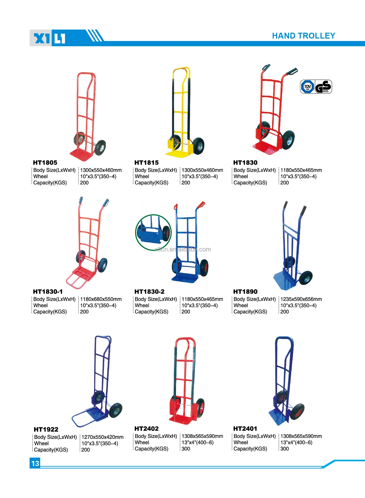 Hand Truck Trolley Ht1830 Industrial Wheelbarrow Heavy Duty Wheel ...
