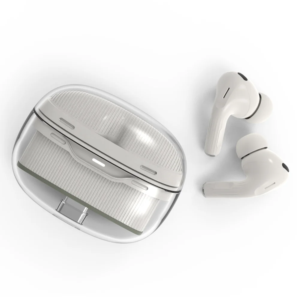 Mk-015 New Transparent Headphone Half In Ear High Quality Good Looking ...