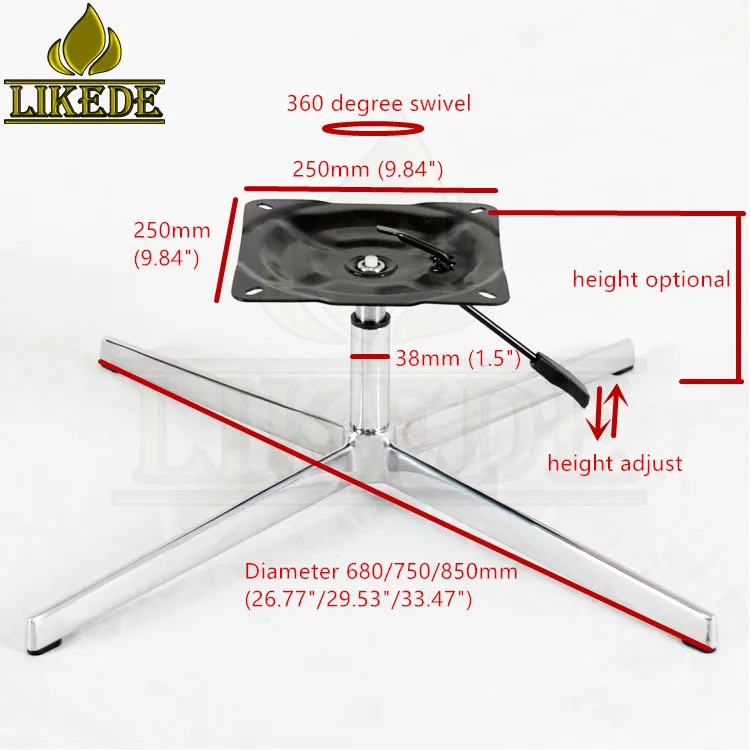 Aluminum 4-Leg Chair Base with Standard Seat Plate | OEM Swivel Chair ...