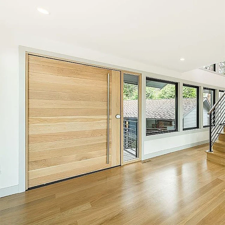Modern House Exterior Main Entrance Frameless Wooden Pivot Door - Buy ...