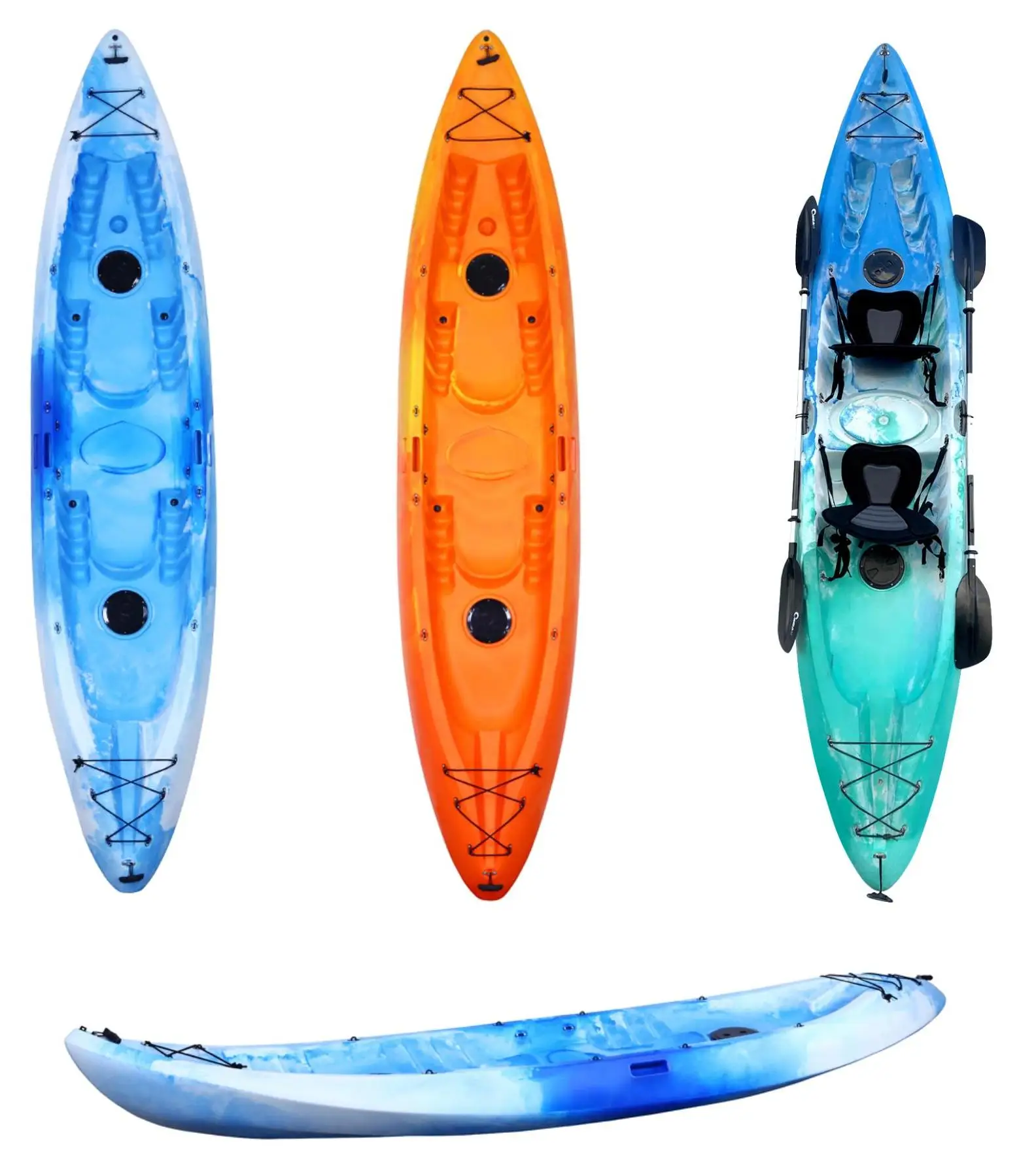 TOLLEE Rotomolded Double 2-3 Person Kayak Canoe and Angler Sit-on-Top ...