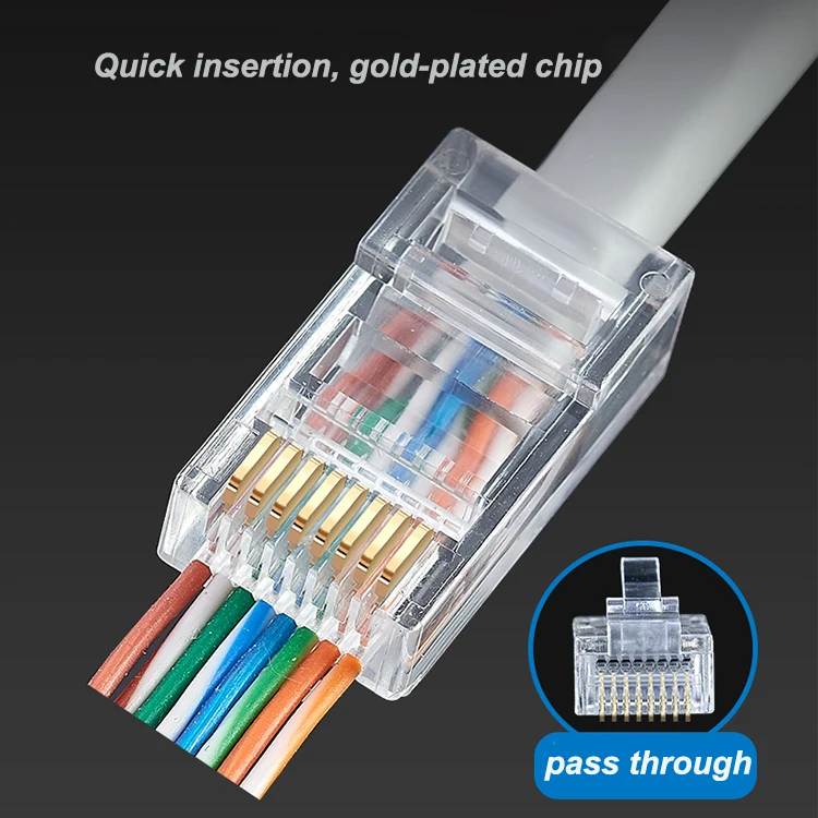 Shielded Cat5e Cat Cable Waterproof Female Cat6a Network Pass Ethernet ...