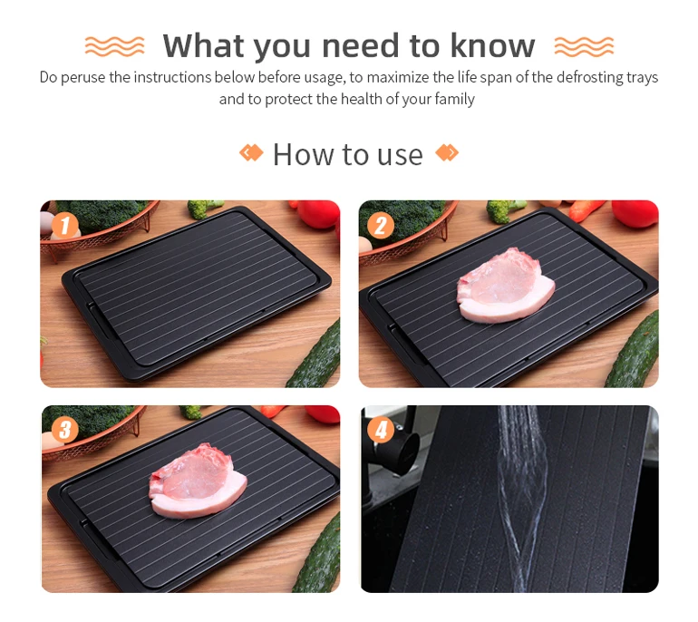 Ziszis Hot Selling Quick Large Natural Defrosting Tray Aluminum Meat ...