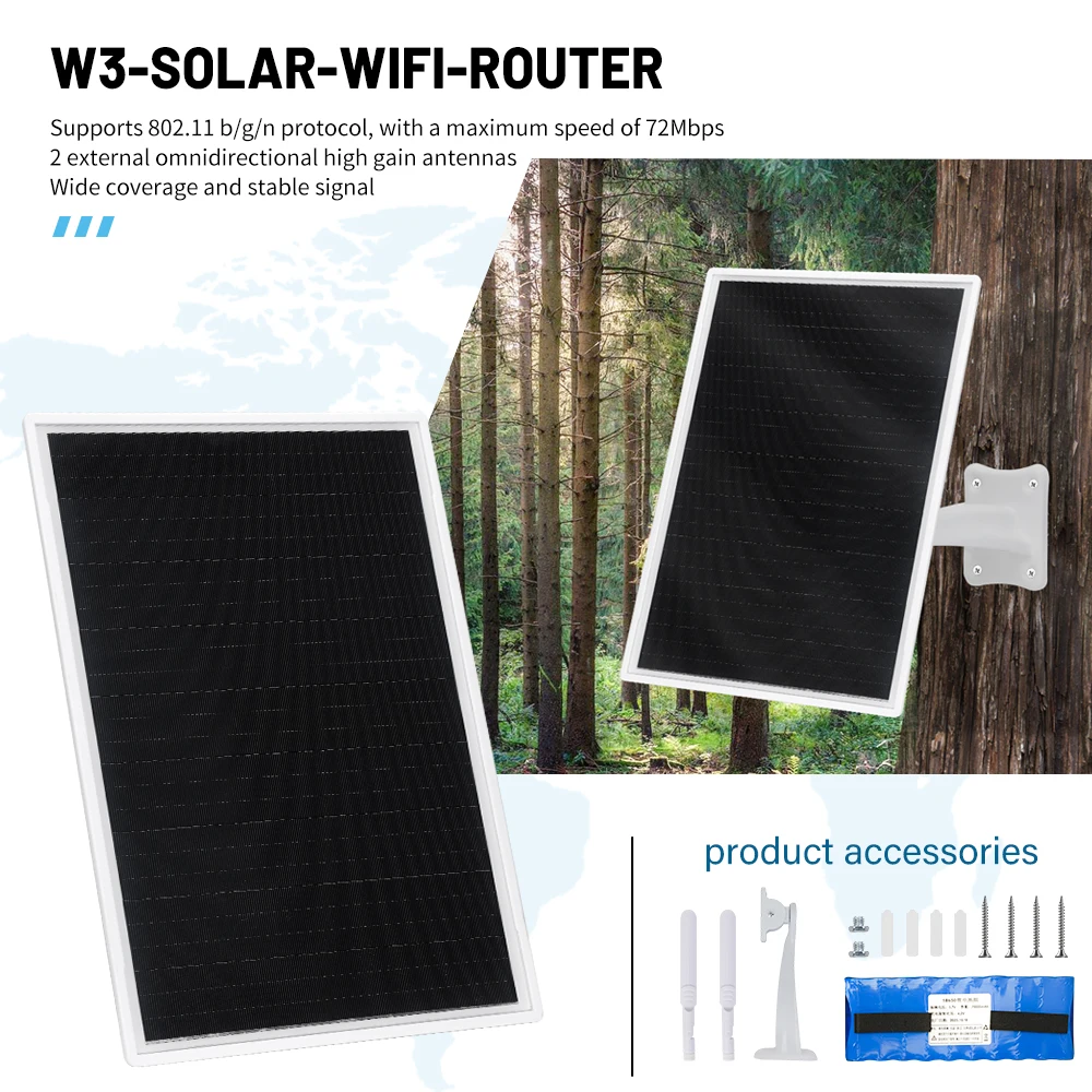 W3 Speed Wireless 4G LTE Solar Router - 24/7 Reliable Internet