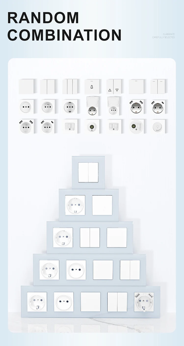 220 Volt Schuko 2p+e Socket With Usb Type A Type C Outlets Glass Panel ...