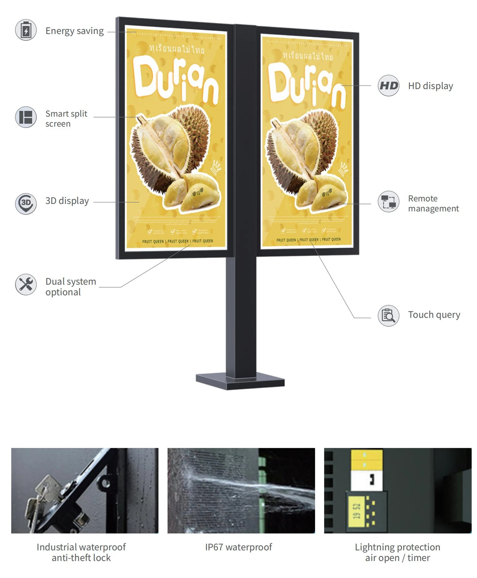 IP67 Waterproof Outdoor Kiosk - Digital Menu Board