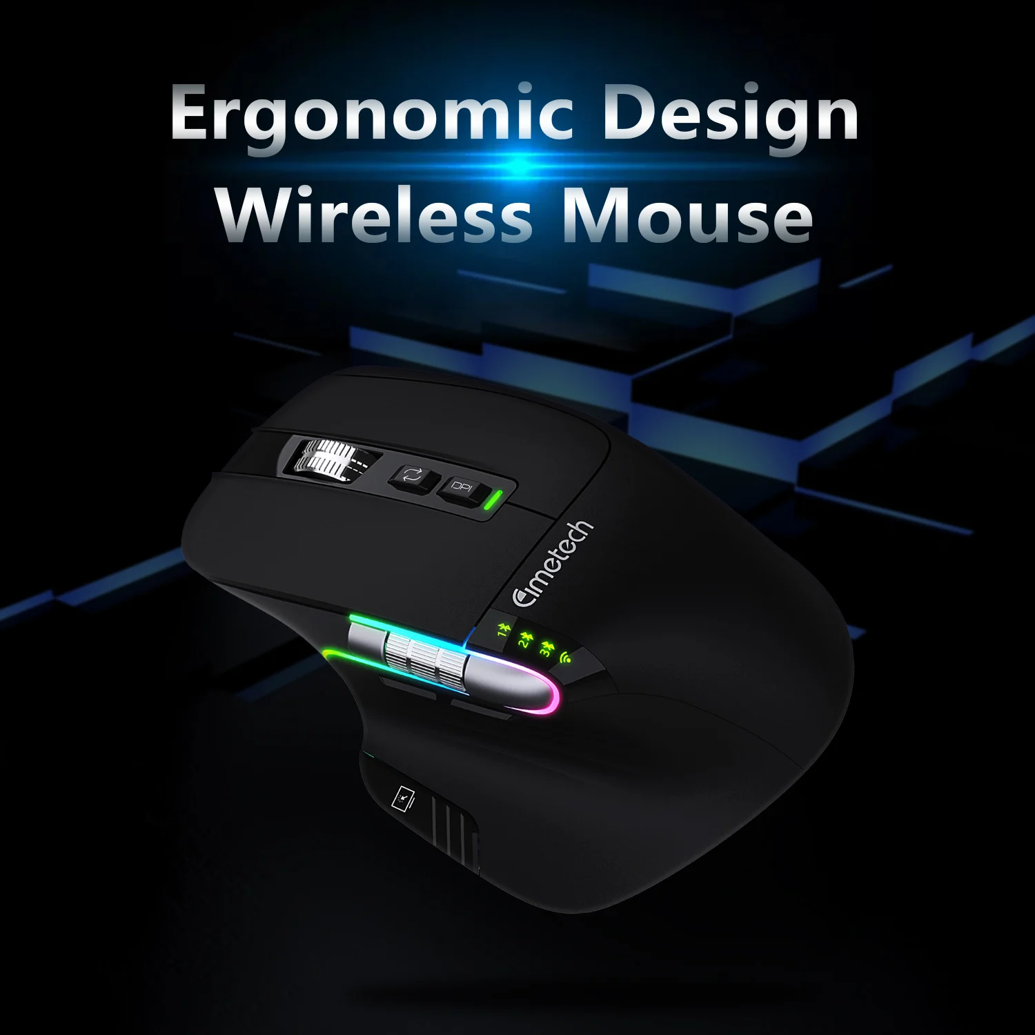 Oem Rechargeable Ergonomic 8d Light Rgb Ergonomic Mouse Bt 2.4ghz ...