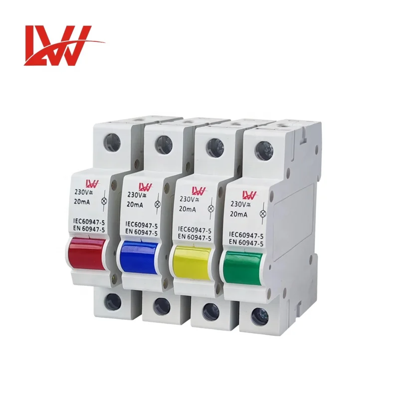 Lw Din Rail Indicator Ac Dc Led Signal Light 1p230v Red Green Blue ...