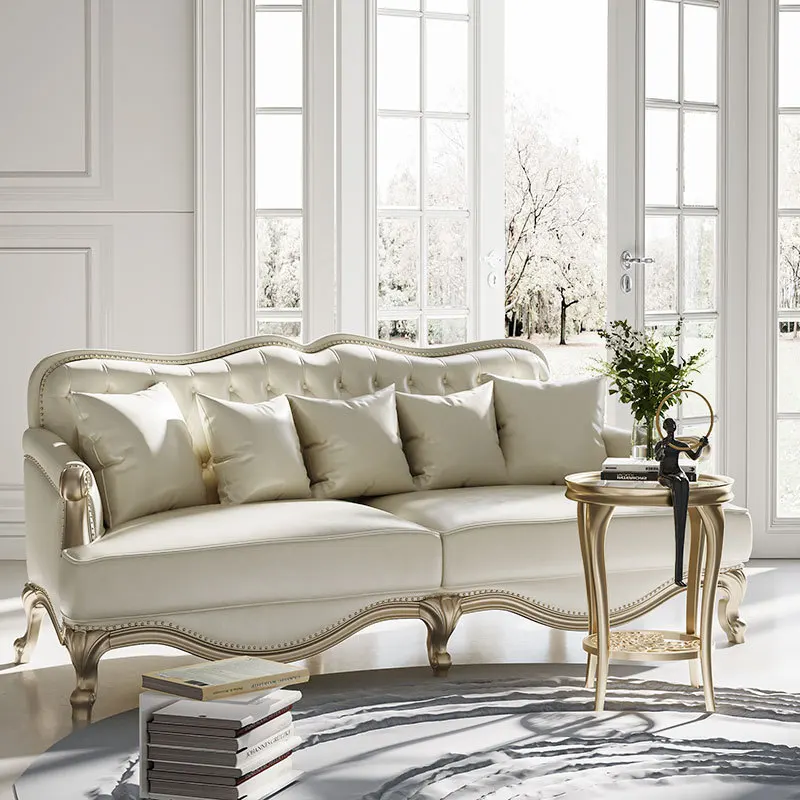 Modern European Style Sofa - Solid Wood Couch for Living Room