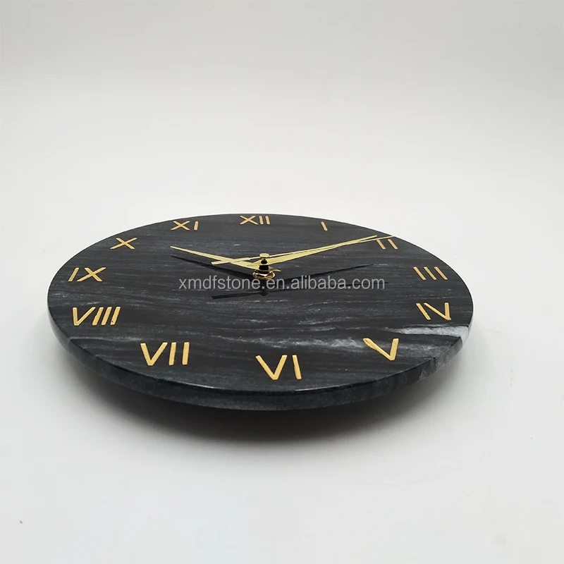 Natural Marble Stone Gem Crystal Clock Wall Marble Desk Clock With ...