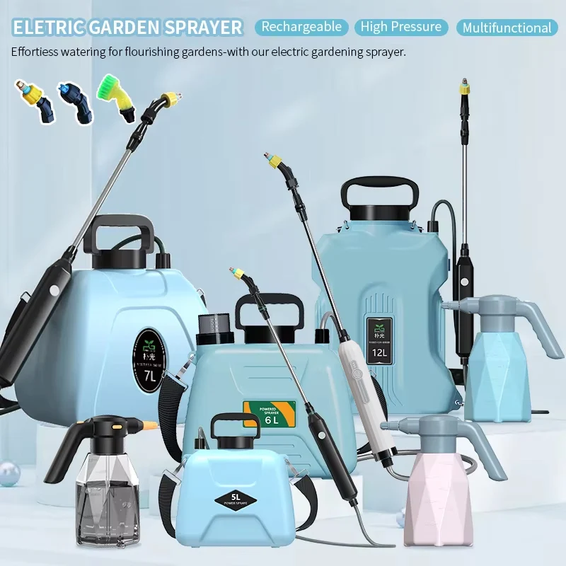 7 Litres Battery Powered Electric Sprayer with Telescopic Wand and ...