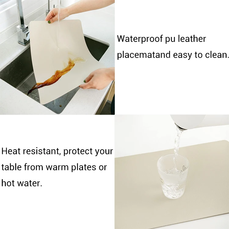 Durable PU Leather Placemats - Heat Resistant & Non-slip