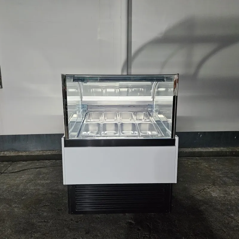 Blue Color New Design Ice Cream Gelato Display Freezer With 8 Pans ...